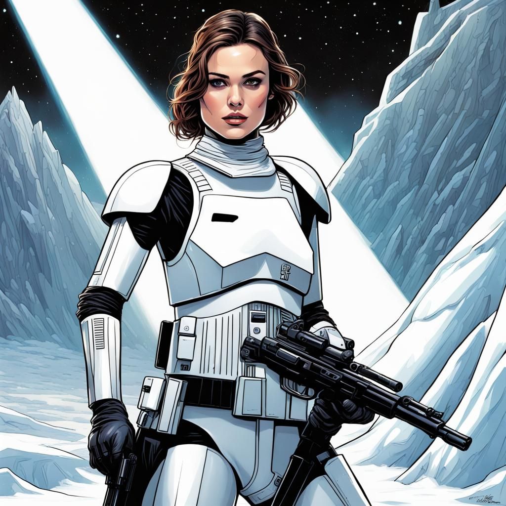Keira Knightley as an Imperial Stormtrooper from Star Wars on the ice ...