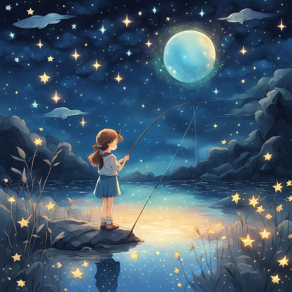 Star fishing - AI Generated Artwork - NightCafe Creator