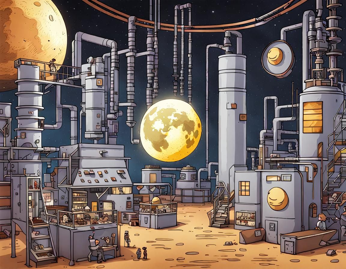 The moon factory - AI Generated Artwork - NightCafe Creator