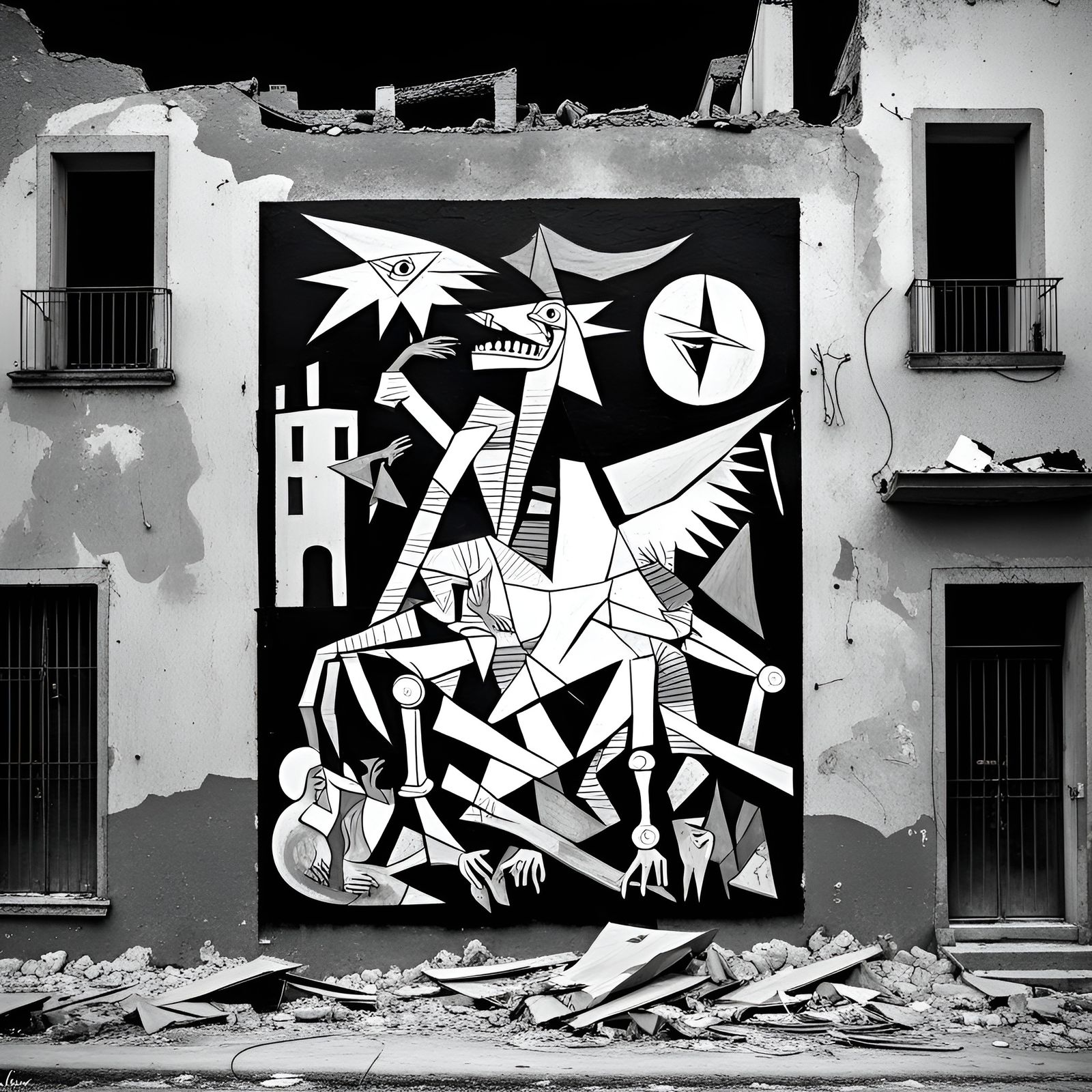 Inspired by Picasso’s anti-war painting “Guernica,” street artists ...
