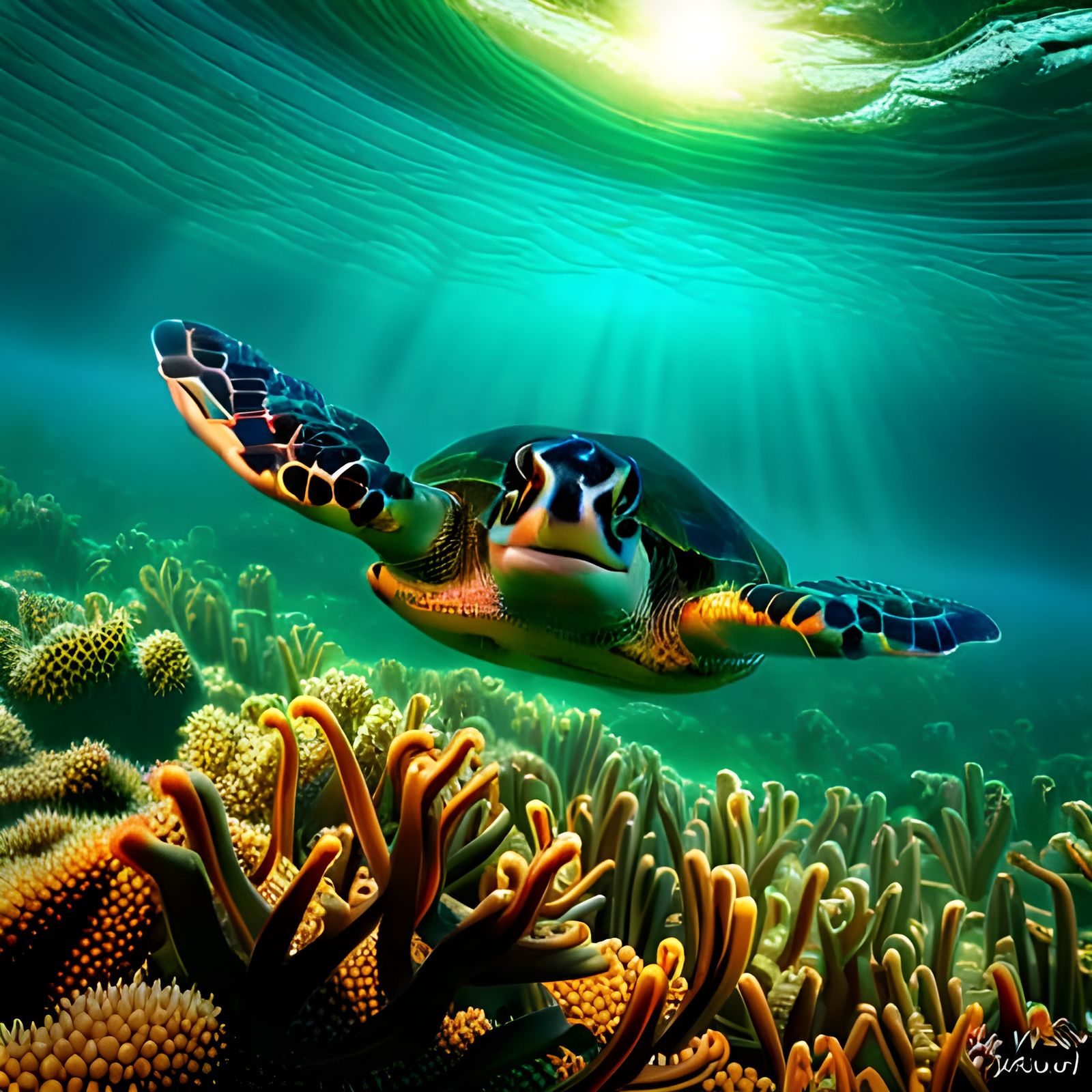 "Sea Turtles" - AI Generated Artwork - NightCafe Creator