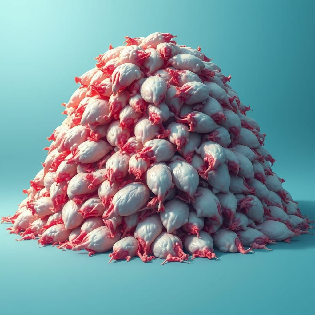 39 ft tall mound of raw chicken - Surrealistic Raw Chicken ...