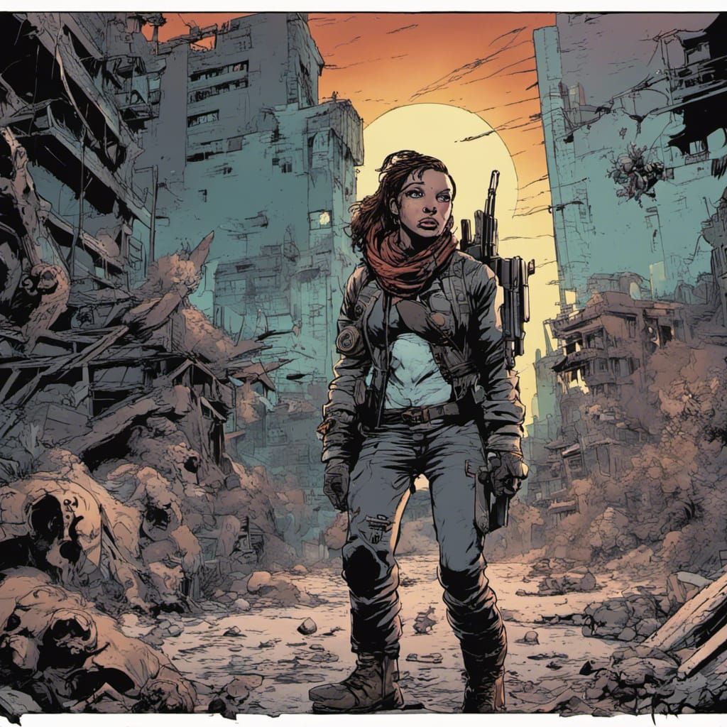 female post-apocalyptic survivor - AI Generated Artwork - NightCafe Creator