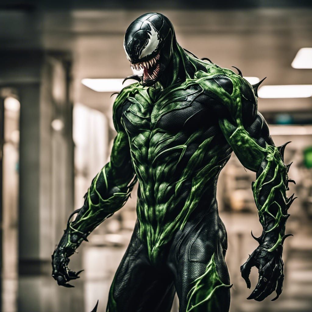 Venom in green symbiote - AI Generated Artwork - NightCafe Creator