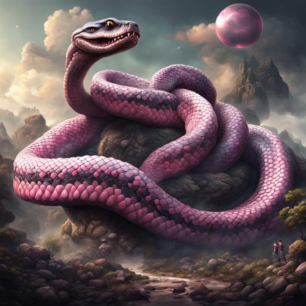 Year of the snake on the bubble gum planet