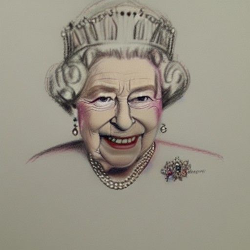 Queen Elizabeth II Full Portrait sketch