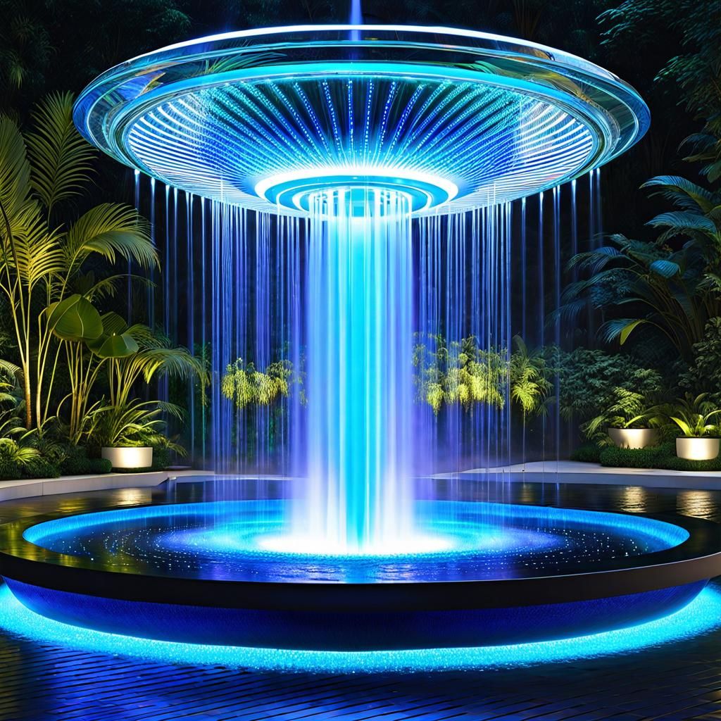 UAP/UFO Water Fountain - AI Generated Artwork - NightCafe Creator