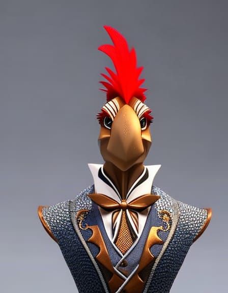centered handsome anthro rooster humanoid wearing a dapper gentleman ...