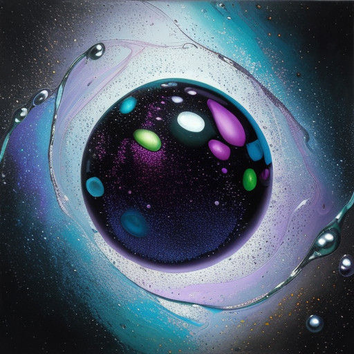 Dreamy Oil Painting of Melting Glass Marbles and R... - AI Art