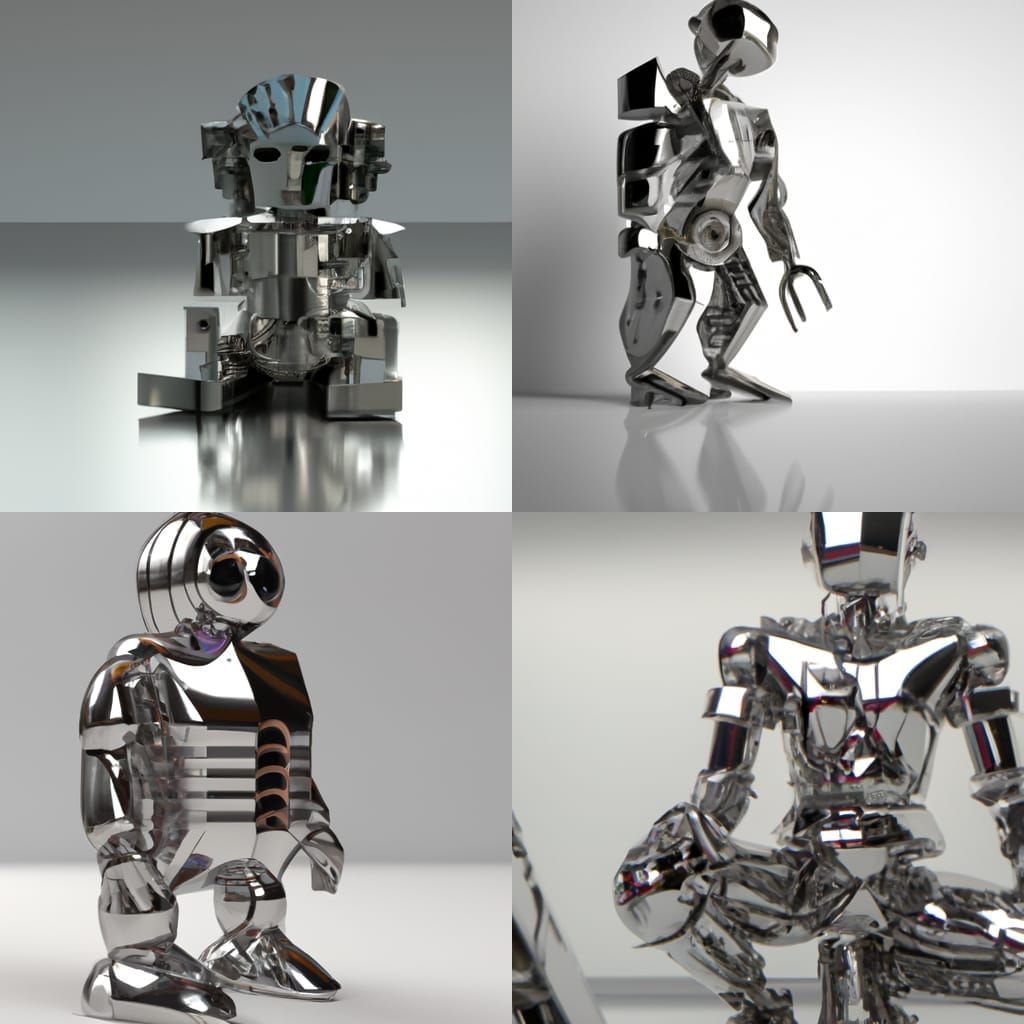 Shiny silver robots - AI Generated Artwork - NightCafe Creator