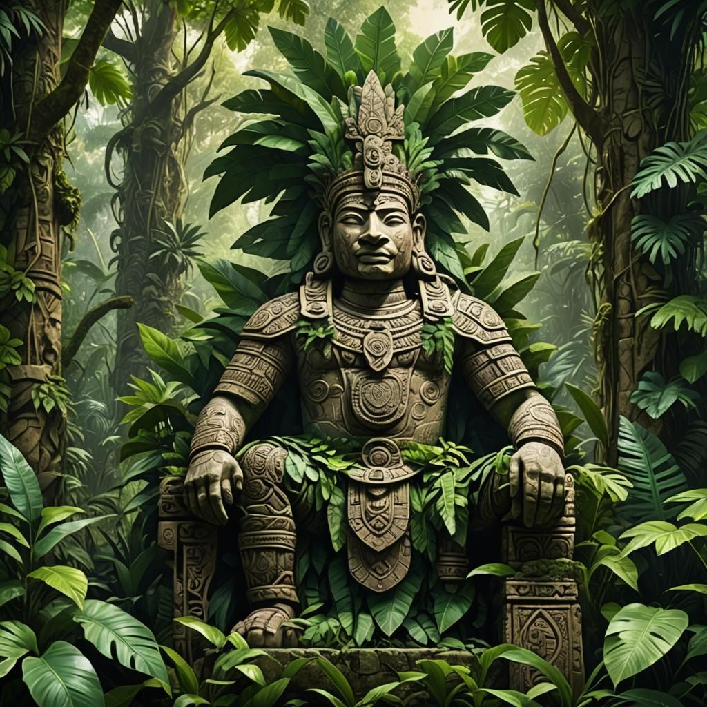 Ancient Mayan statue in the Jungle - AI Generated Artwork - NightCafe ...
