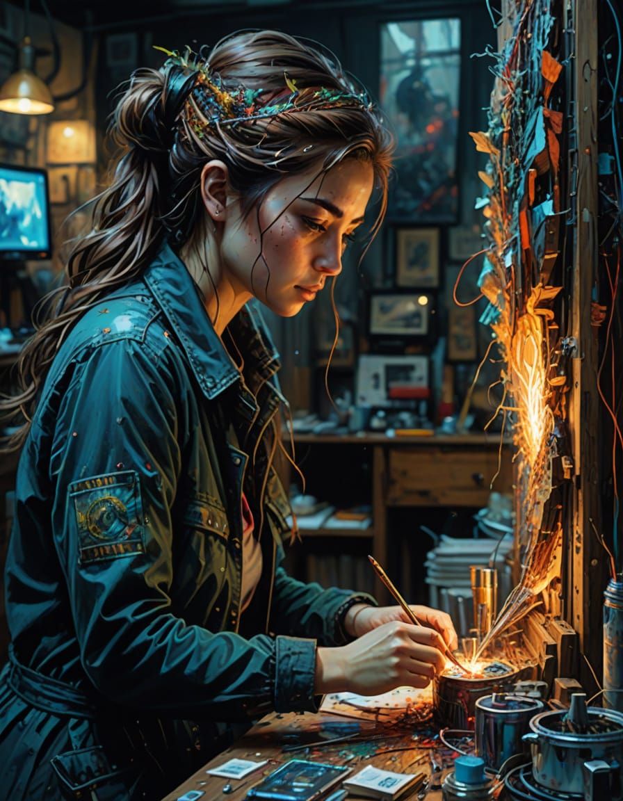 Inventor at work (DreamShaper XL Lightning)