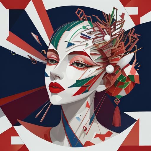 Cubist Christmas beauty - AI Generated Artwork - NightCafe Creator