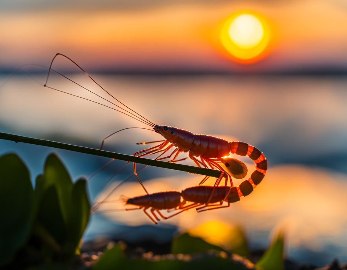 sunset behind beautiful shrimp view - AI Generated Artwork - NightCafe ...