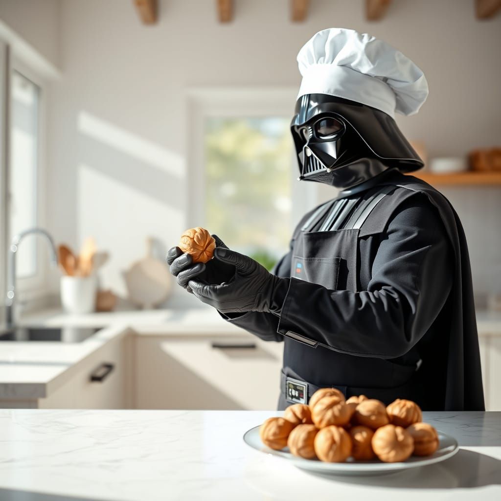 Darth Vader doesn't know how to eat walnut