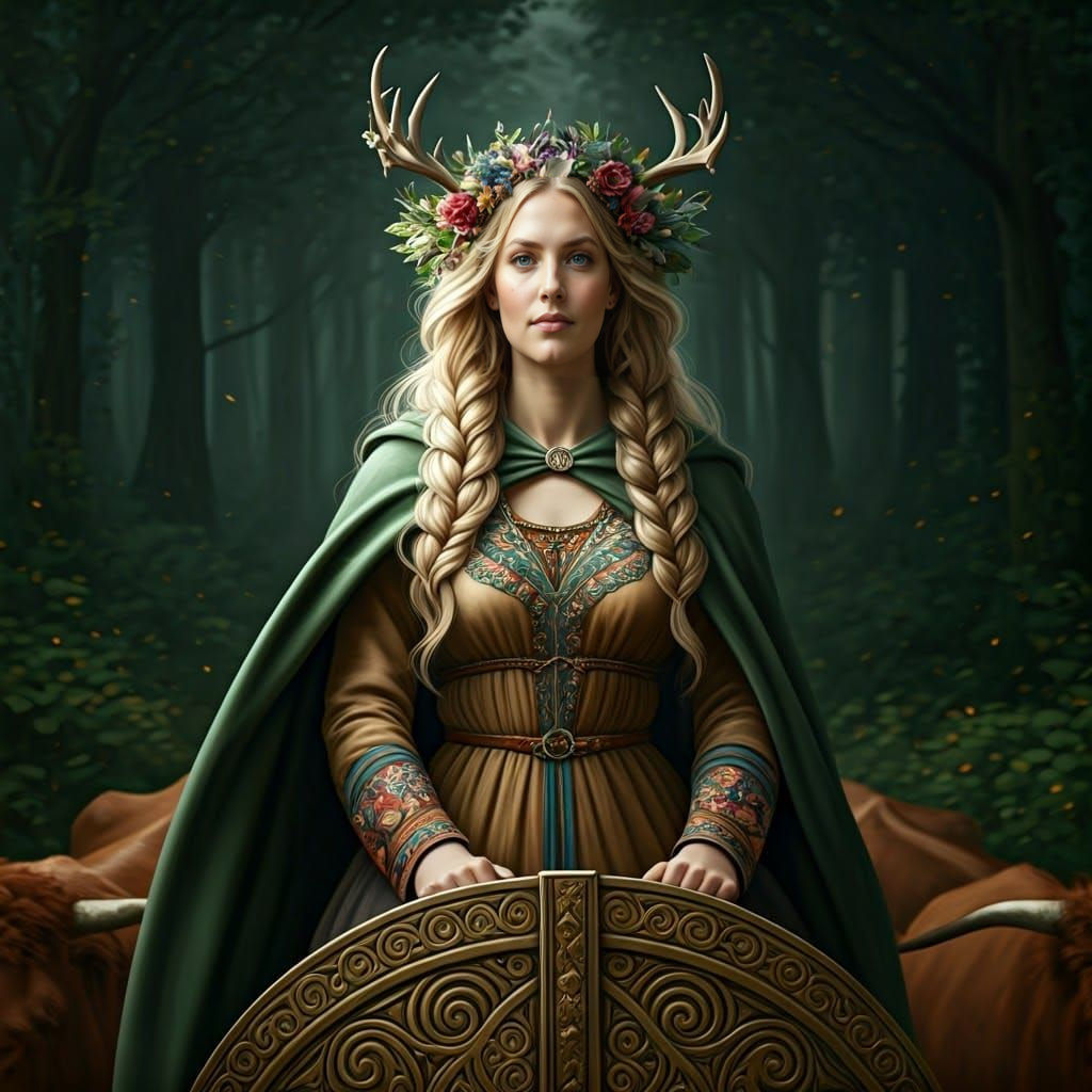 Nerthus 7 - Germanic Goddess of Earth Rides Ancient Chariot ...