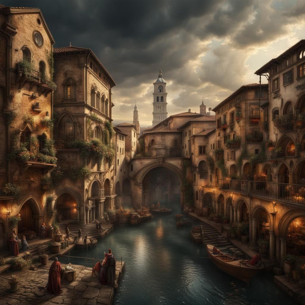 Venetian Renaissance Market - AI Generated Artwork - NightCafe Creator