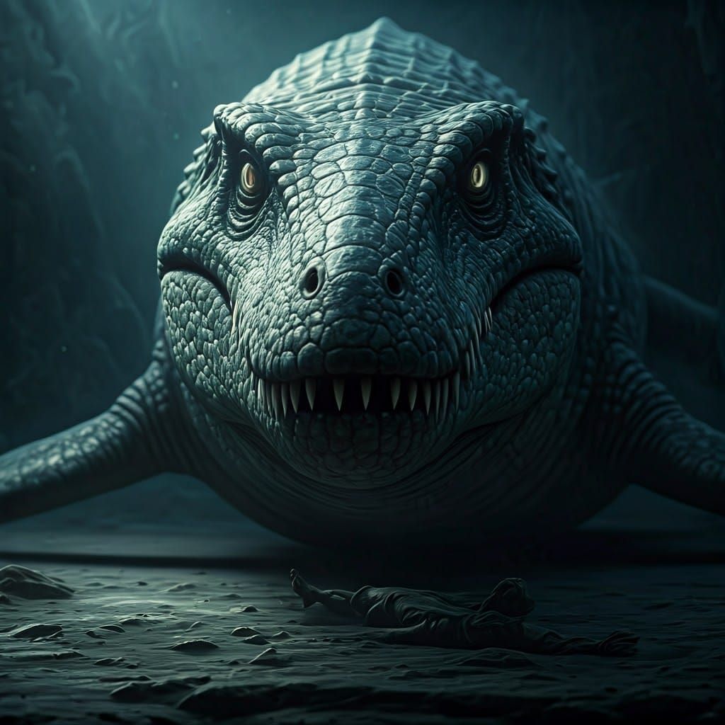 A hyperphotorealistic, flawlessly detailed, and ominously immersive ...