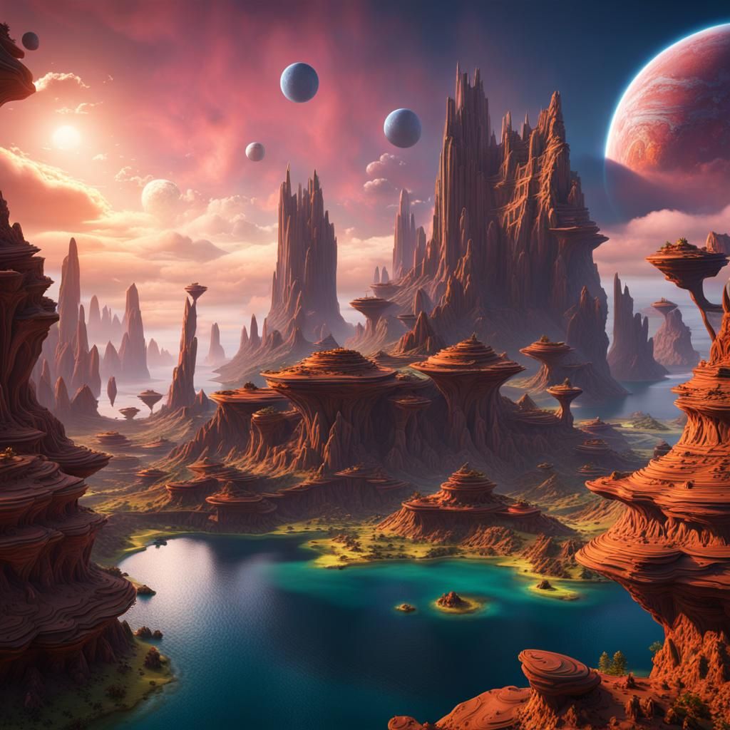 An alien planet - AI Generated Artwork - NightCafe Creator