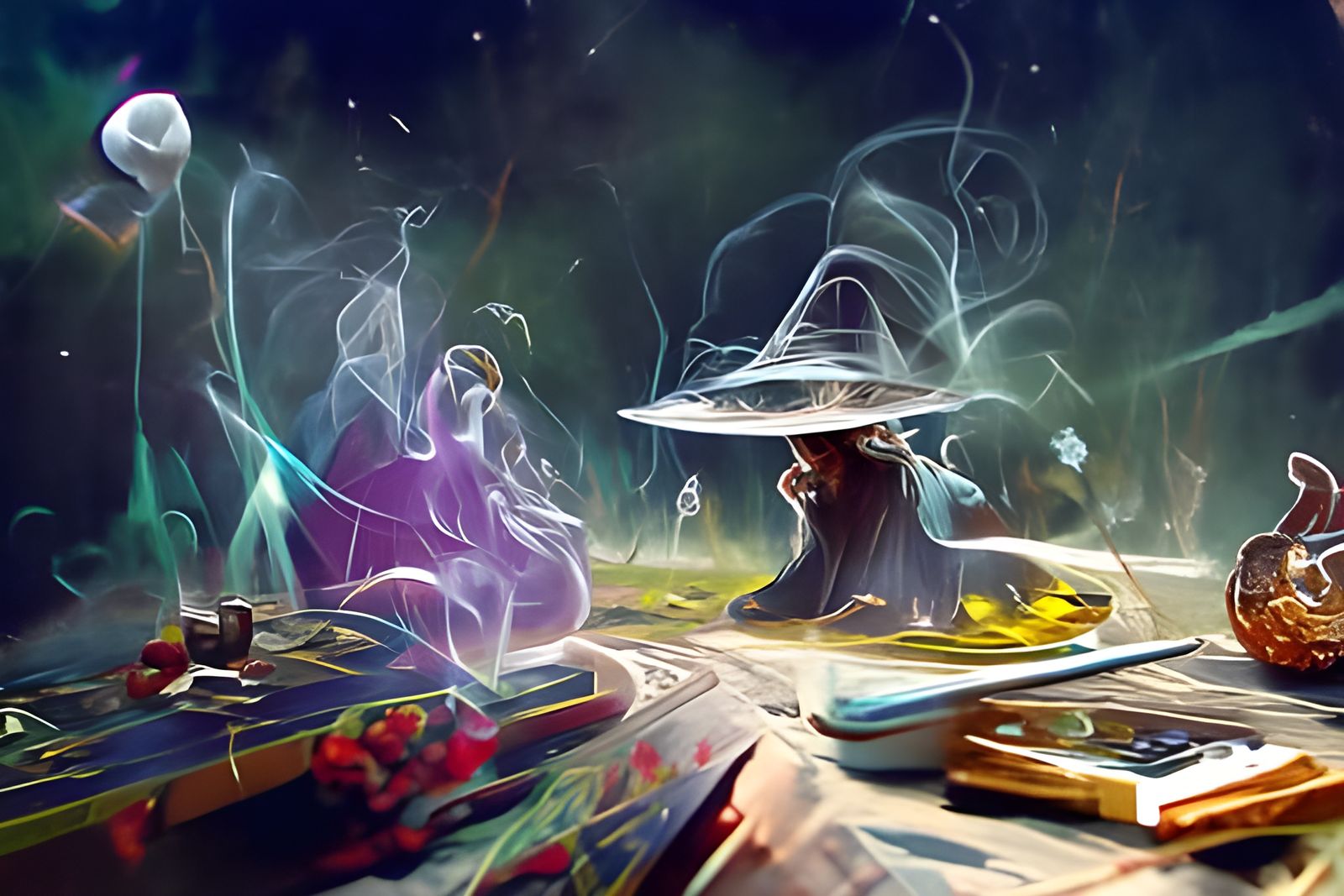 a small witch making small spells - AI Generated Artwork - NightCafe ...