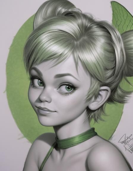 Tinkerbell portrait in th style of Franquin - AI Generated Artwork ...
