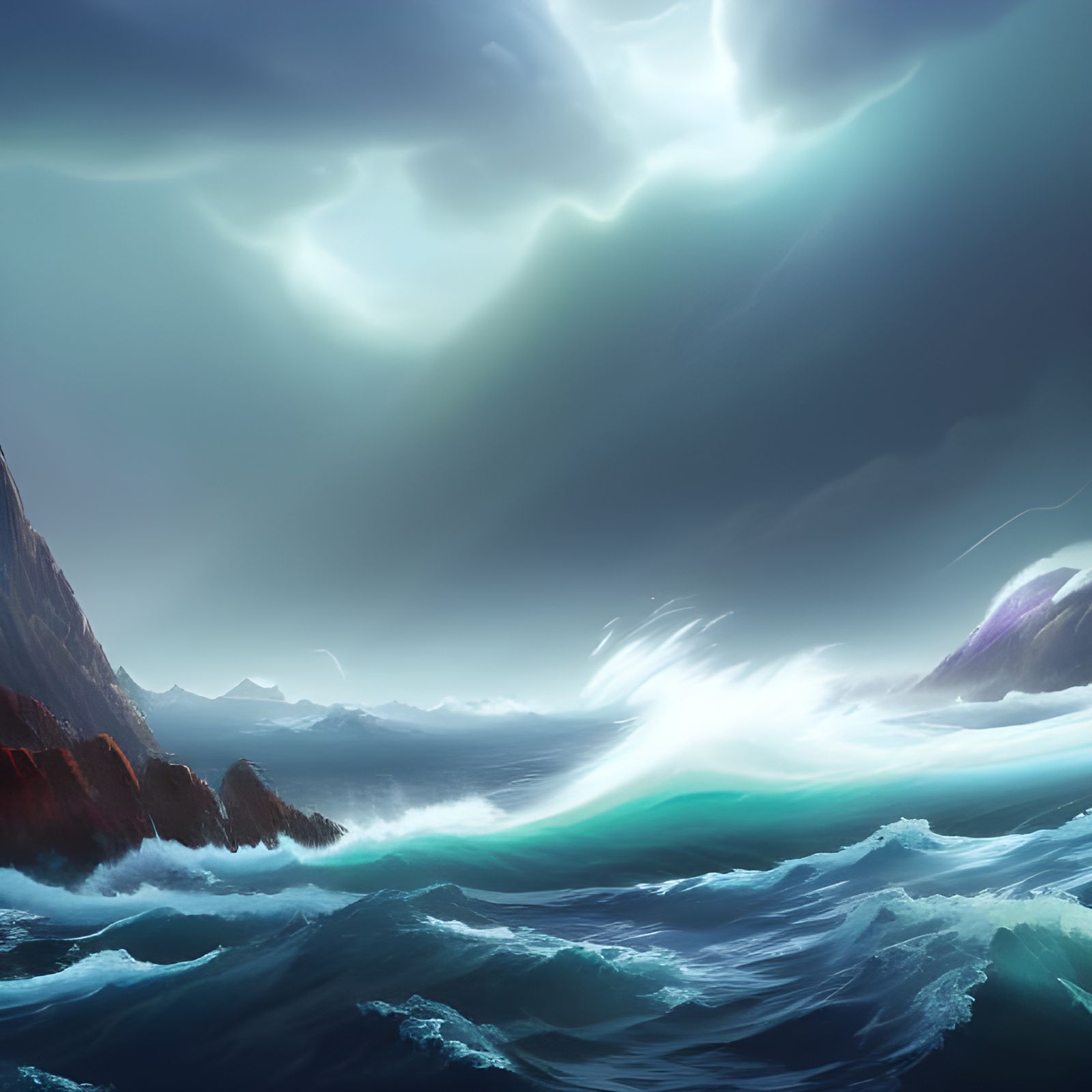 Angry Waves by Grabbitz - AI Generated Artwork - NightCafe Creator