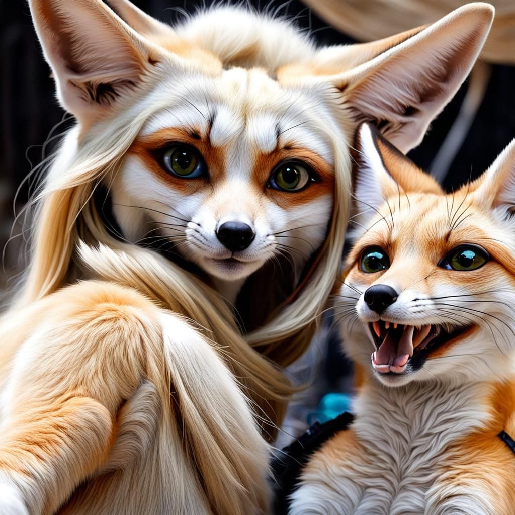 fennec foxes - AI Generated Artwork - NightCafe Creator