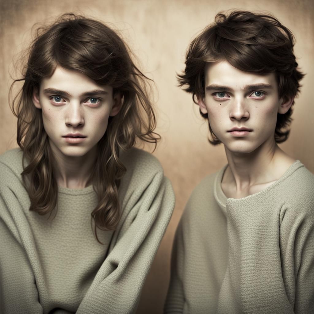 Identical twins of one boy and one girl. - AI Generated Artwork ...