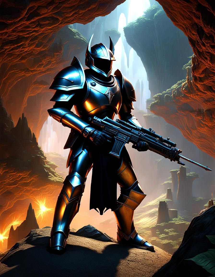 Imagine knights in armor with shiny armarlite assault rifle that shoot laser beams,Titanium ...