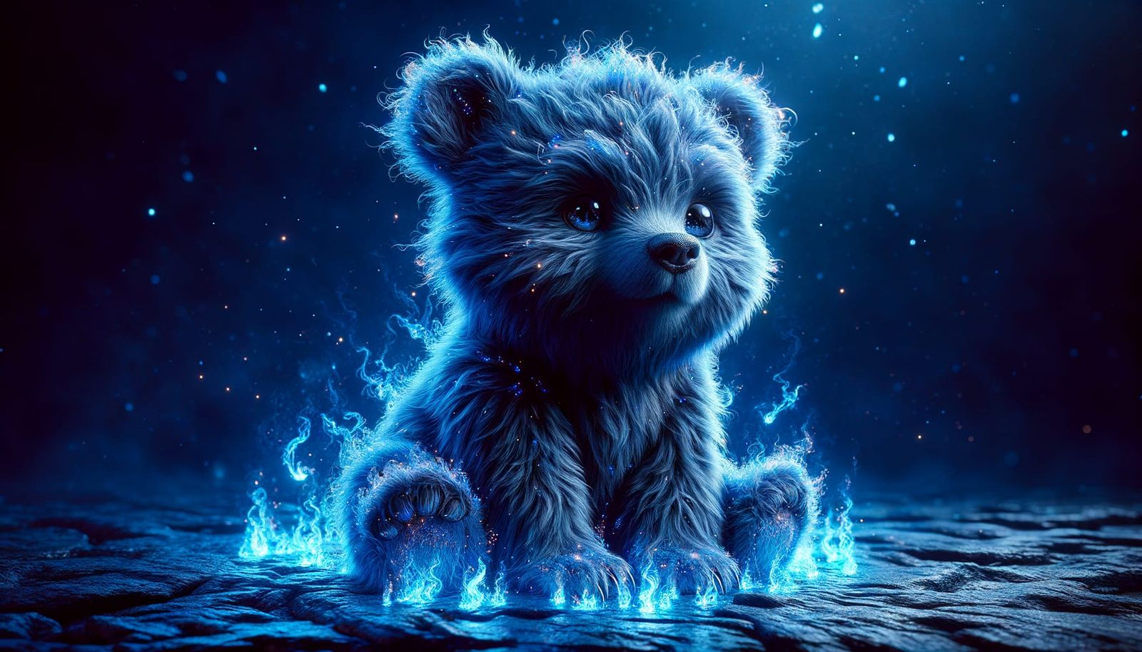 Cute magical fire bear cub - AI Generated Artwork - NightCafe Creator