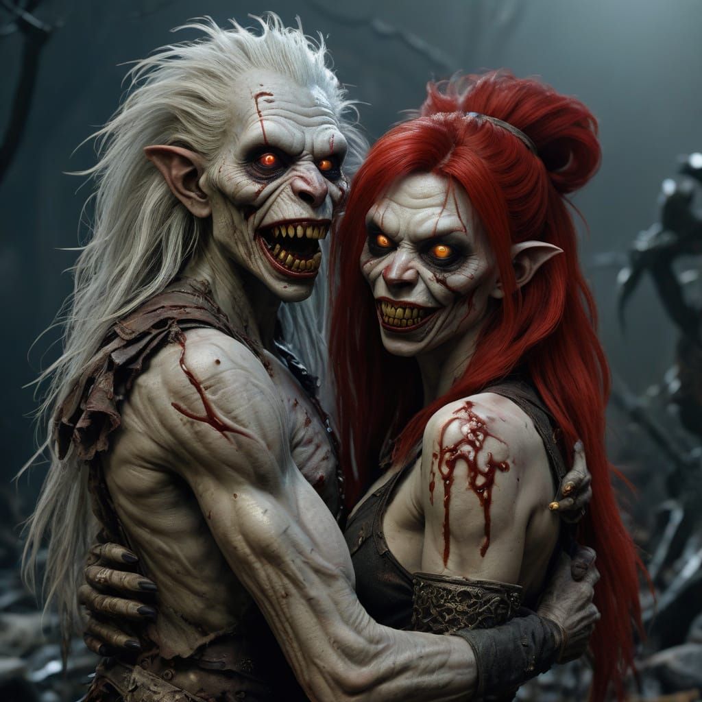 Zombie Monkey Monster Clowns - Gothic Horror Devils in Vivi...