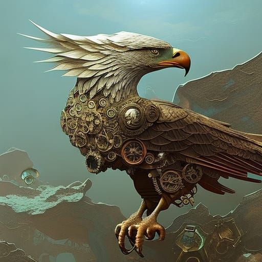 Steampunk Eagle - AI Generated Artwork - NightCafe Creator