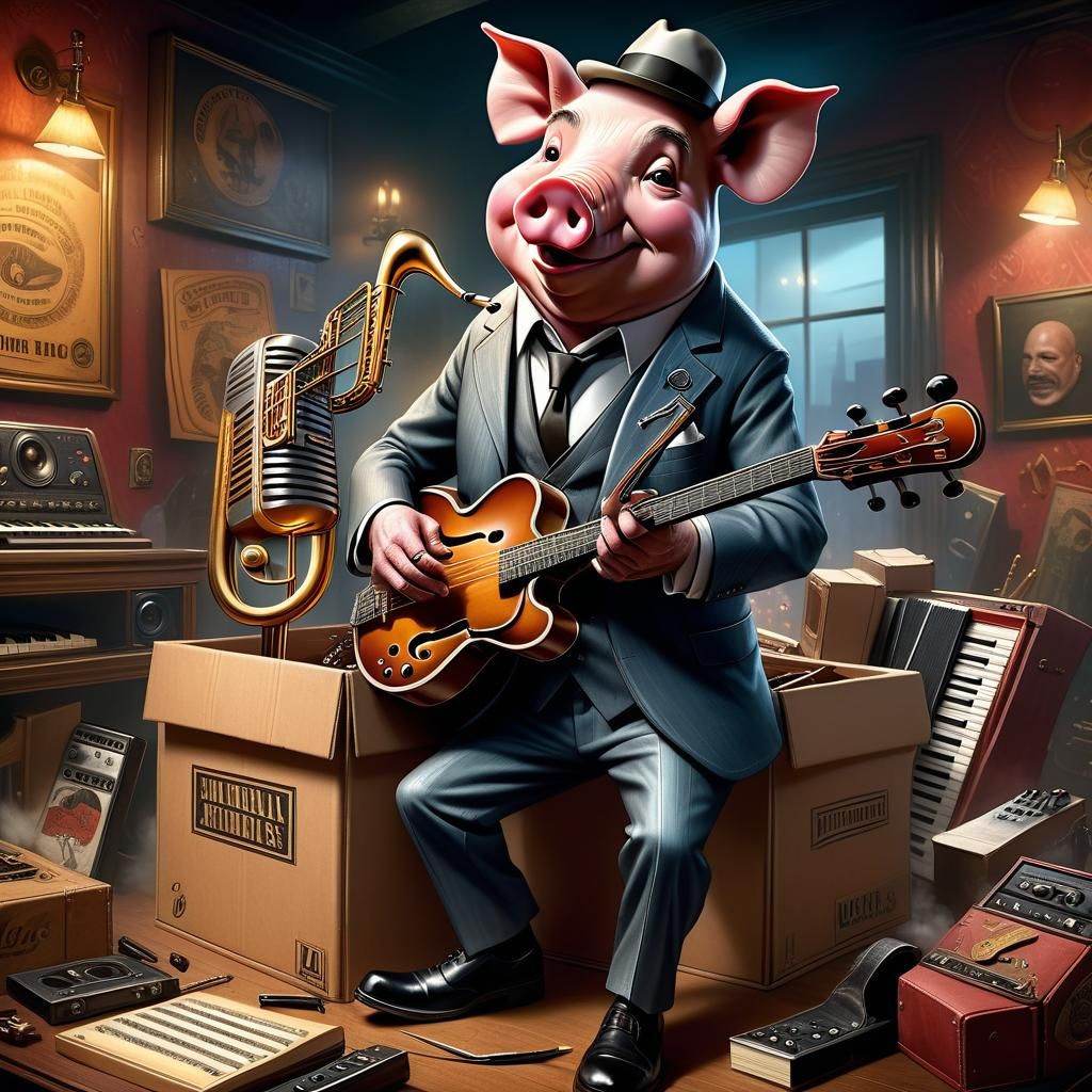 Jazz pig - AI Generated Artwork - NightCafe Creator
