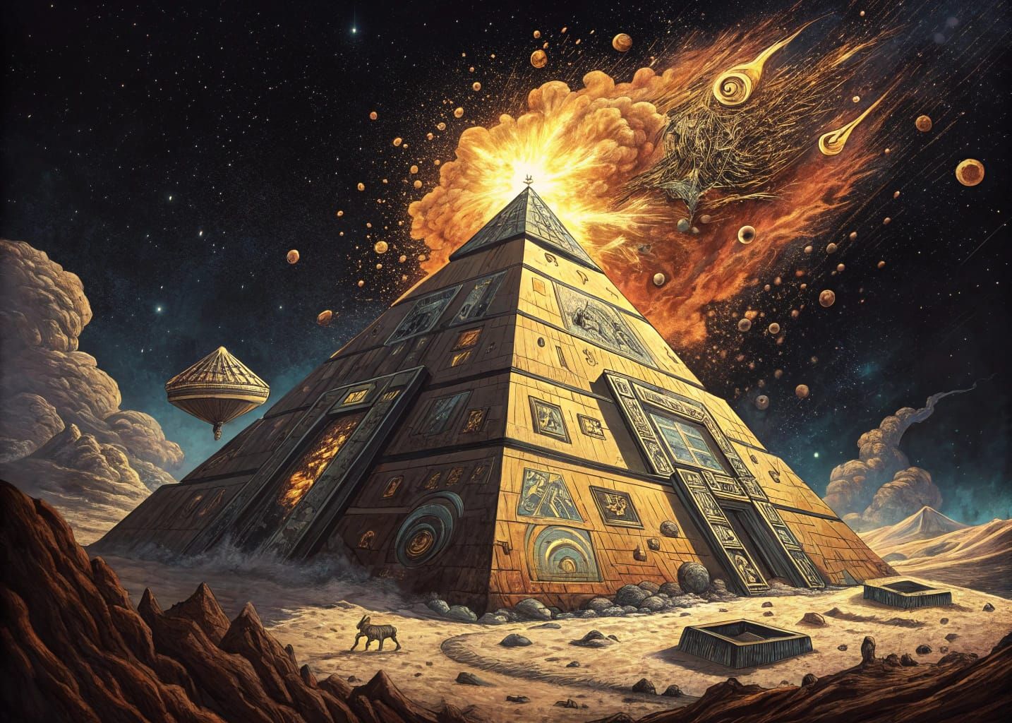 A Goa'uld Pyramid Ship - Majestic Go'auld Ha'tak Vessel in C...