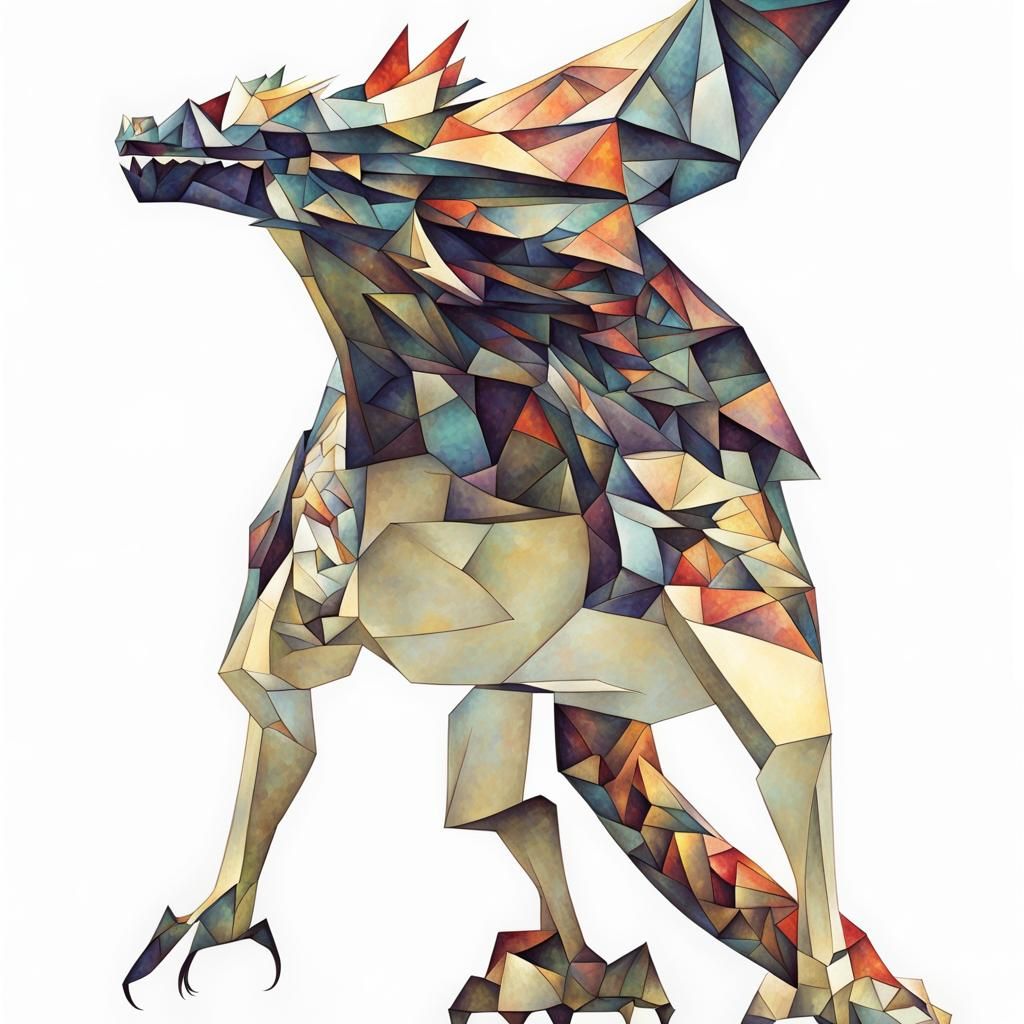 DRAGON, ART, CUTE, POP ART, DROLE, CUBISM - AI Generated Artwork ...