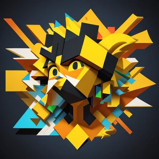 Colonel Chicken ear of Corn cubist painting, Neo-Cubism, layered ...