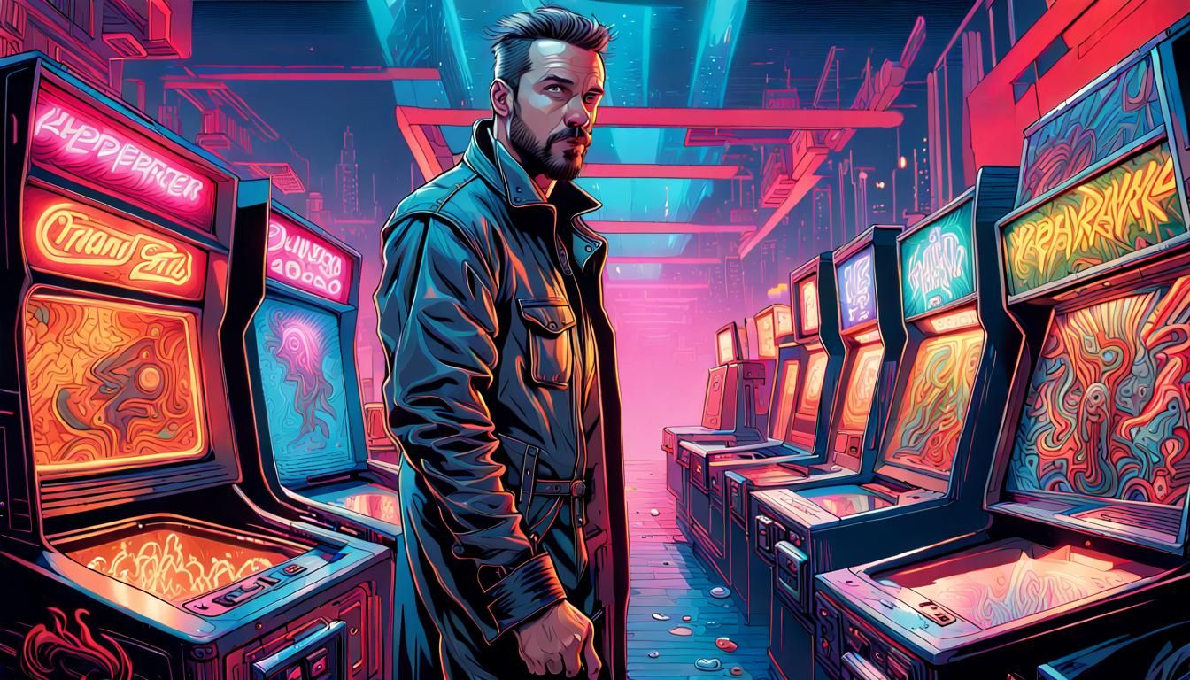 handsome and flamboyant pinball wizard, Hyperrealistic, splash art ...