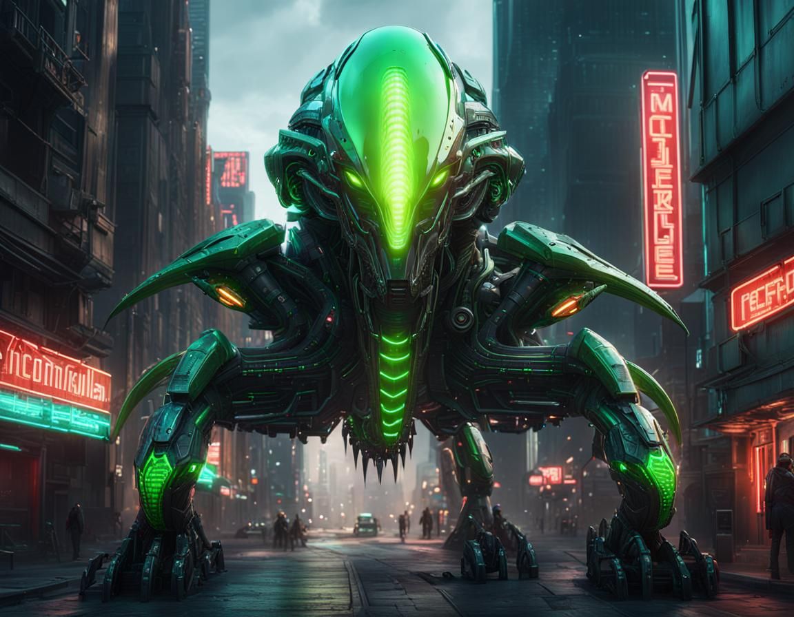 Green Mech - AI Generated Artwork - NightCafe Creator