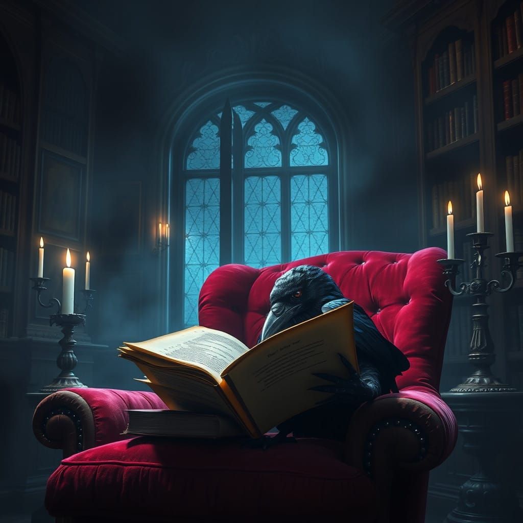 Raven reading poetry - Raven reading poetry