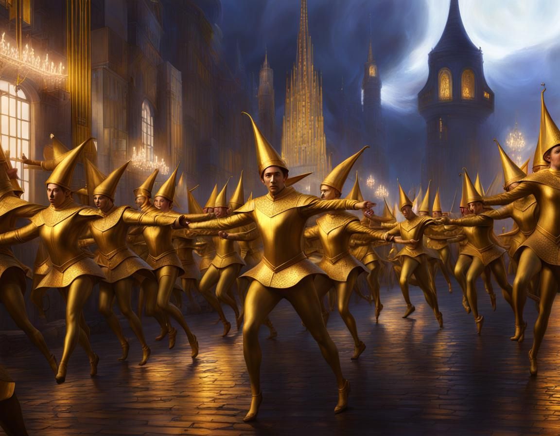 elf dance lines & Smooth abstract blending cycles and gold..golden ...