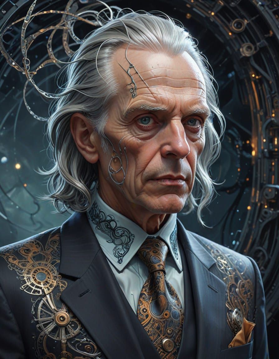 Majestic Wizard in Dieselpunk Attire, Set Against ... - AI Art