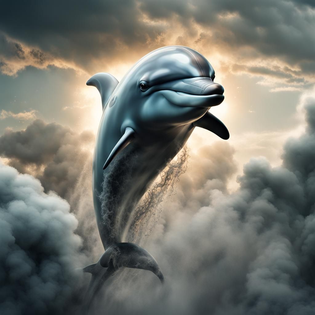 Dolphin flying - AI Generated Artwork - NightCafe Creator