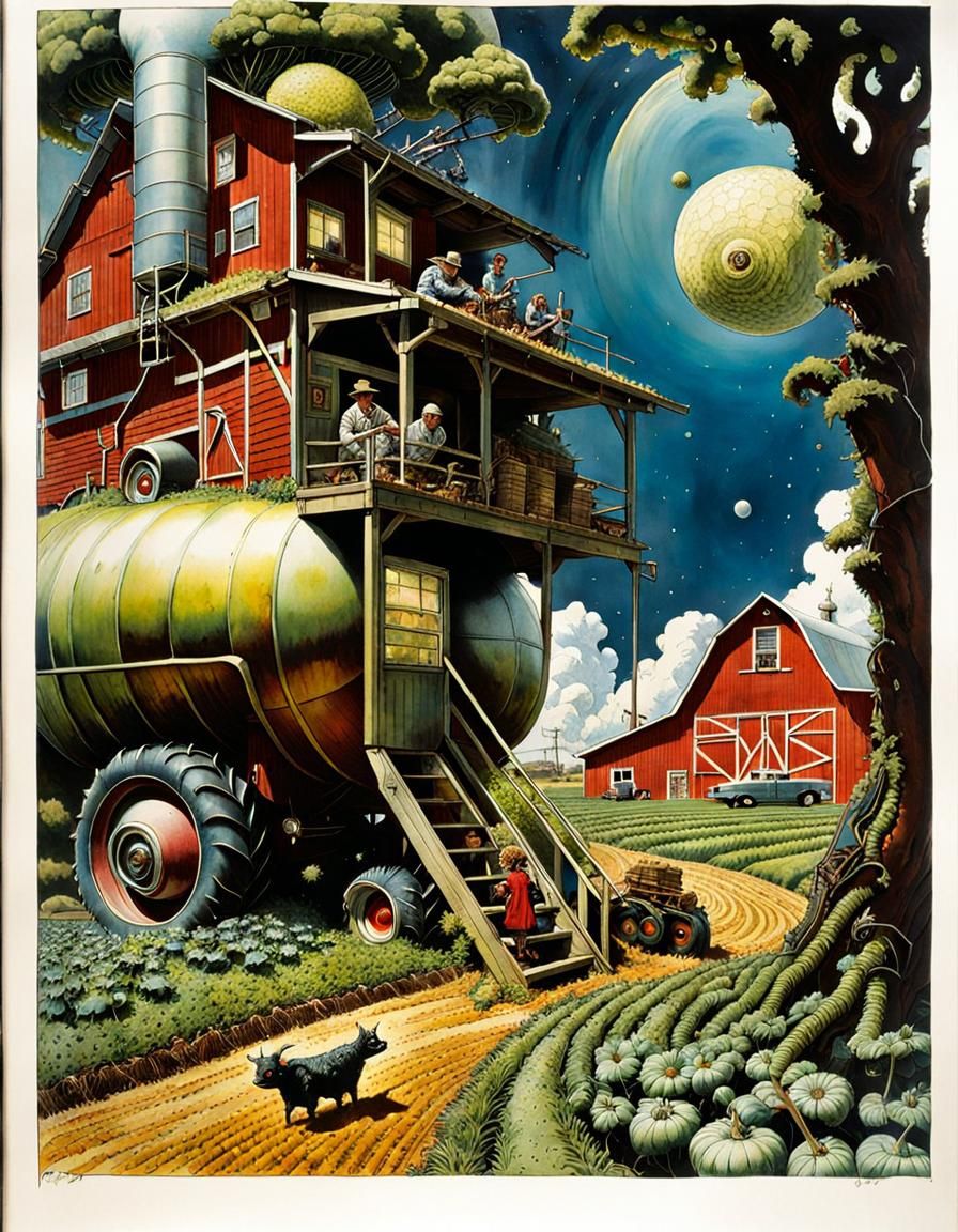 Atompunk Farm life - AI Generated Artwork - NightCafe Creator