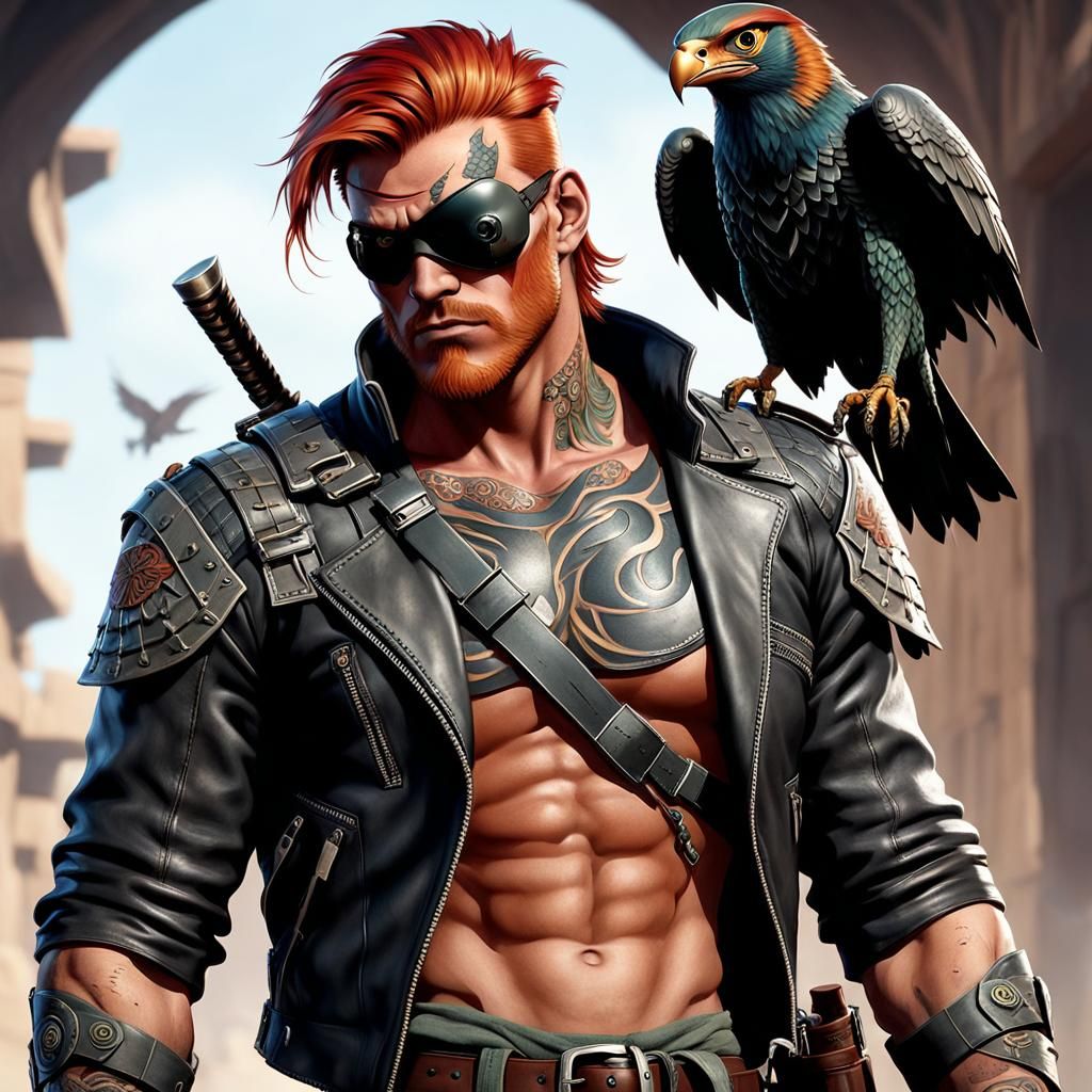 Lace The Hunter - Redheaded Hunter with Falcon and Bow