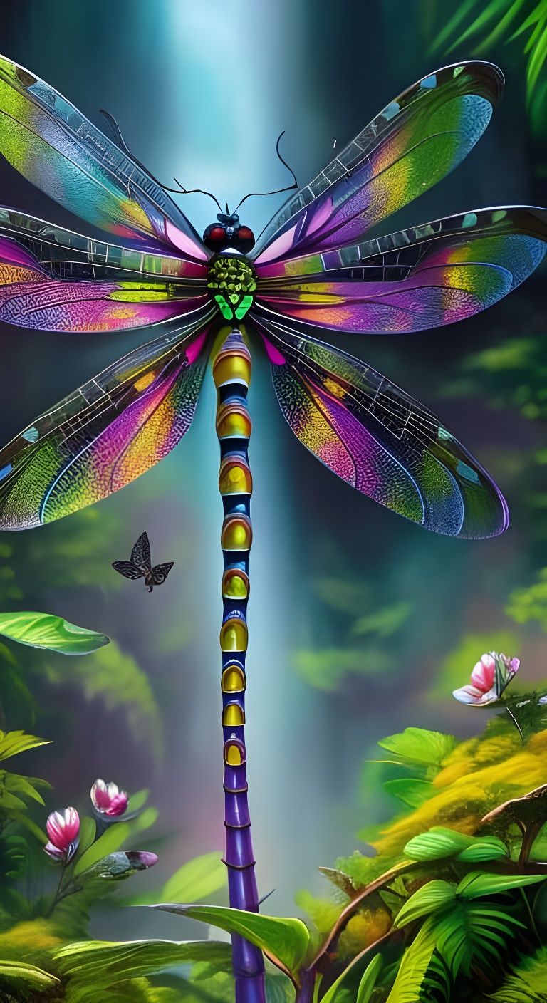 Dragonfly in jungle - AI Generated Artwork - NightCafe Creator