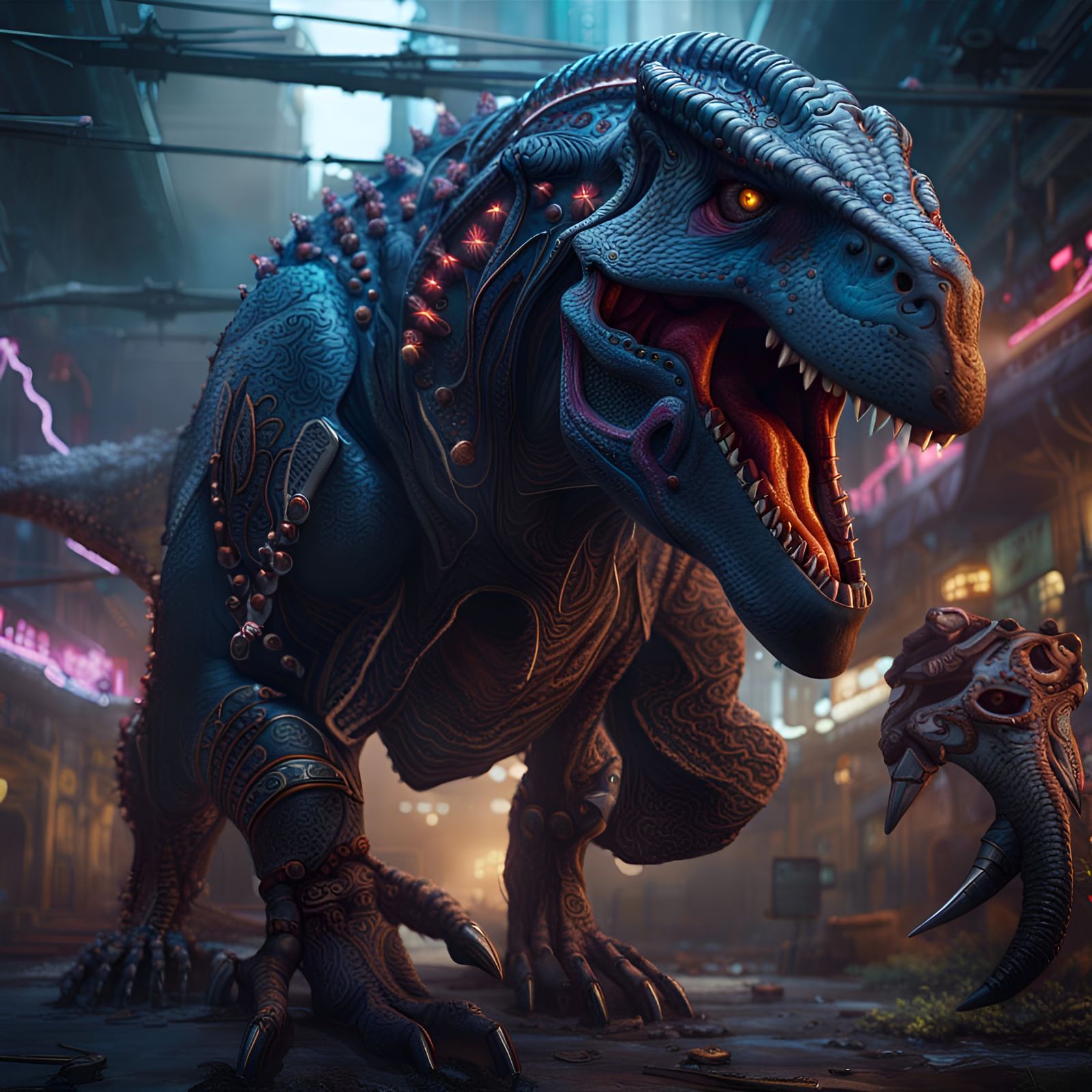 cyber tyrannosaurus - AI Generated Artwork - NightCafe Creator