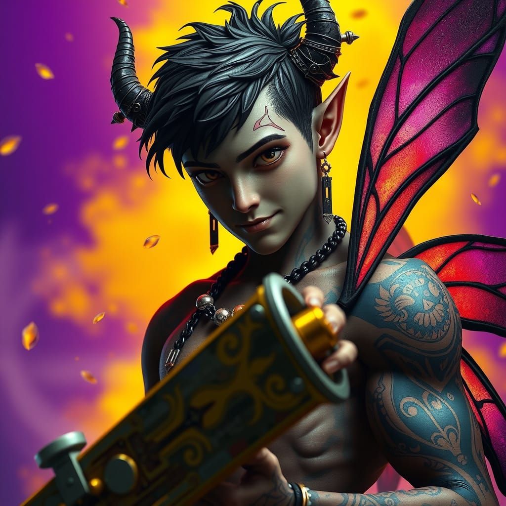 Eldritch Fae Punk in Grim Dark Fantasy - AI Art