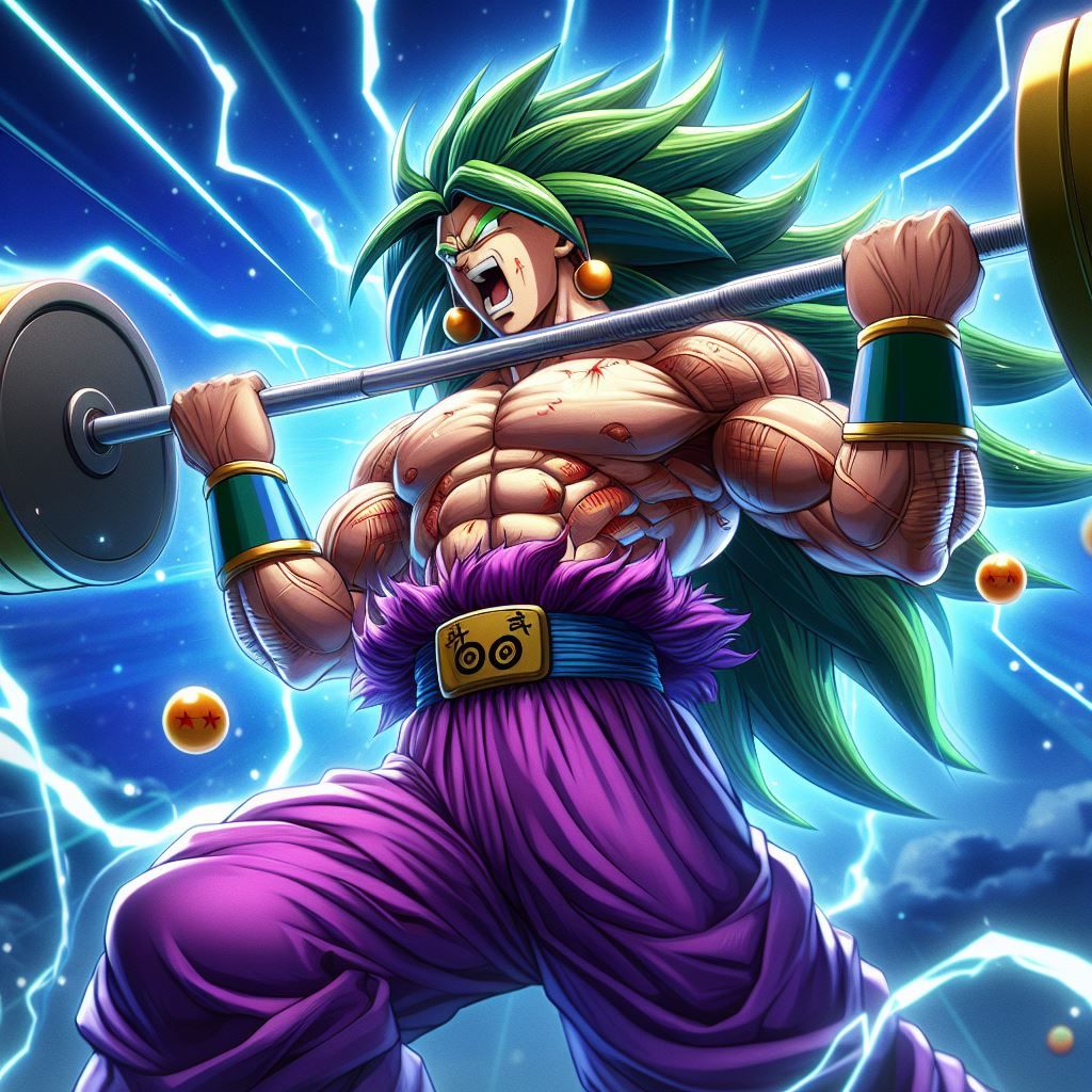 Broly Lifting Weights - AI Generated Artwork - NightCafe Creator