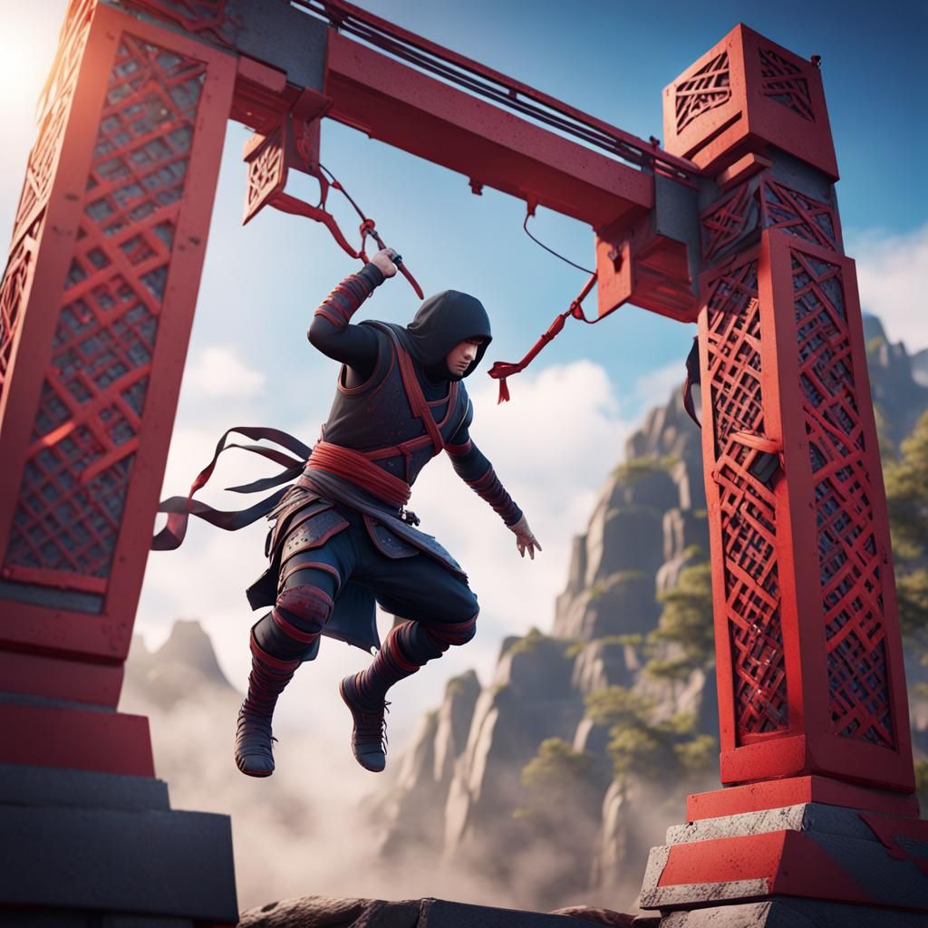 Jumping ninja - AI Generated Artwork - NightCafe Creator