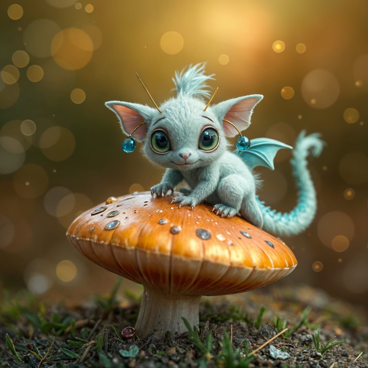 A diminutive, endearing creature with a plush, velvety coat in a soft ...